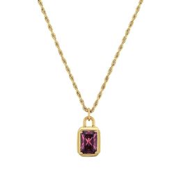 JOOP! Kette mit Anh&auml;nger JOOP "Schmuck, Geschenk", gelbgoldfarben, lila, Halsketten, Damen, Edelstahl, L: 47 B: 2,5mm, Kette mit Anh&auml;nger, mit Zirkonia (synth.), B:2,5mm