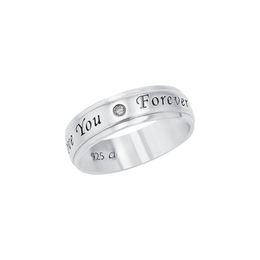 Fingerring Amor "Love You Forever" Gr. 60, silberfarben, Fingerringe, Damen, 60, Silber 925 (Sterlingsilber), 6mm, Fingerring