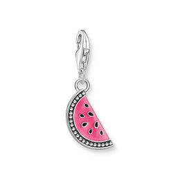 Charm-Einh&auml;nger Thomas Sabo "Wassermelone-Motiv bunt", silber (silberfarben, rosa, gr&uuml;n), Charms, Damen, Silber 925 (recycelt), Charm-Einh&auml;nger