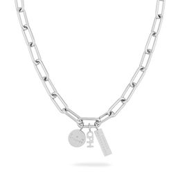 Kette mit Anh&auml;nger Copenhagen Studios "Schmuck Geschenk Edelstahl Halskette Bold Link", edelstahlfarben, Halsketten, Damen, Edelstahl, L: 50 B: 5mm, Kette mit Anh&auml;nger, B:5mm