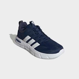 Walkingschuh adidas Sportswear "CLOUDFOAM FLEX ELASTIC LACE", Damen, Gr. 40, dunkelblau, ftwr wei&szlig;, shadow navy, Textil, Schuhe Walkingschuh