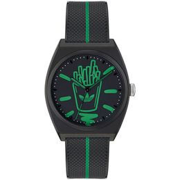 Quarzuhr adidas originals "PROJECT TWO", schwarz (schwarz, gr&uuml;n), Armbanduhren, Damen, Quarzuhr, Armbanduhr, Herrenuhr, Damenuhr,Resinarmband,wasserabweisend bis 5 bar