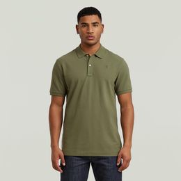 G-Star Raw Poloshirt G-STAR "Dunda Slim Fit", Herren, Gr. L, four leaf clover, Piqu&eacute;, Obermaterial: 95% Baumwolle, 5% Elasthan, unifarben, slim fit normal, Shirts Poloshirt, Logostickerei auf der Brust