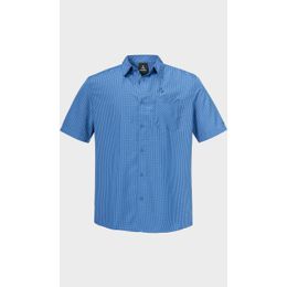 Sch&ouml;ffel Outdoorhemd SCH&Ouml;FFEL "CIRC Shirt Style Dalfoss MEN", Herren, Gr. 46, Normalgr&ouml;&szlig;en, 8625, blau, Oberstoff: 100% Polyester, V-Ausschnitt, Hemden Outdoorhemd