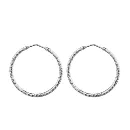 Paar Creolen Firetti "Schmuck Geschenk Silber 925 Ohrschmuck Ohrringe gedrehte Optik" Gr. 35, silberfarben, Ohrringe, Damen, 35, Silber 925 (Sterlingsilber), Paar Creolen