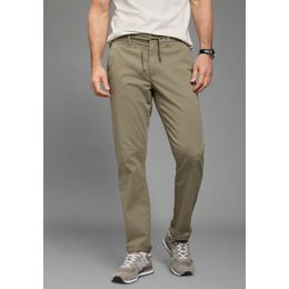 MAN'S WORLD Dehnbund-Hose MAN'S WORLD "Dehnbund Chino", Herren, Gr. 33, L&auml;nge 32, khaki, Web, Obermaterial: 98% Baumwolle, 2% Elasthan, unifarben, relaxed fit lang, Hosen Dehnbund-Hose, gerade geschnitten, mit Eingrifftaschen und Ges&auml;&szlig;taschen, unifarben