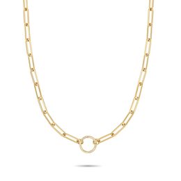 Charm-Kette Tamaris "Schmuck Geschenk Edelstahl Charm Halskette The Link Chain", gelbgoldfarben, Halsketten, Damen, Edelstahl, L: 45 B: 0,93mm, Charm-Kette, B:0,93mm