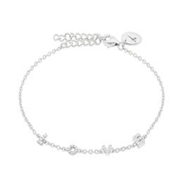 Silberarmband Tamaris "Schmuck Geschenk Silber 925 Armkette Love Letters", silberfarben, kristallwei&szlig;, kristallwei&szlig;, Armb&auml;nder, Damen, 21cm, Silber 925 (Sterlingsilber), Silberarmband, mit Zirkonia (synth.)