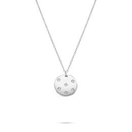 Kette mit Anh&auml;nger Tamaris "Schmuck Geschenk Halskette mit Pl&auml;ttchen Anh&auml;nger Little Twinkle", edelstahlfarben, kristallwei&szlig;, Halsketten, Damen, Edelstahl, L: 45 B: 2,7mm, Kette mit Anh&auml;nger, mit Zirkonia (synth.), B:2,7mm