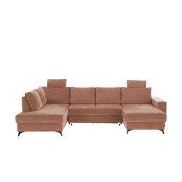 Wohnlandschaft mit Schlaffunktion Salamanca rot Ma&szlig;e (cm): B: 328 H: 104 T: 189.0 Sofas > Sofas nach Material > Stoffsofas &raquo; Sofa DE