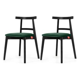 KONSIMO Holzstuhl 2er-Set gr&uuml;n Ma&szlig;e (cm): B: 47 H: 76 &raquo; M&ouml;bel Kraft