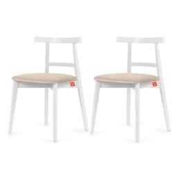 KONSIMO Holzstuhl 2er-Set creme Ma&szlig;e (cm): B: 47 H: 76 &raquo; M&ouml;bel Kraft