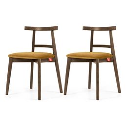 KONSIMO Holzstuhl 2er-Set gelb Ma&szlig;e (cm): B: 47 H: 76 &raquo; M&ouml;bel Kraft