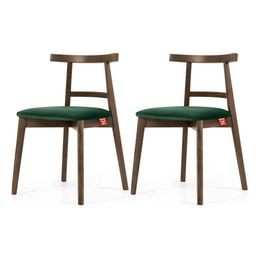 KONSIMO Holzstuhl 2er-Set gr&uuml;n Ma&szlig;e (cm): B: 47 H: 76 &raquo; M&ouml;bel Kraft