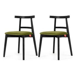KONSIMO Holzstuhl 2er-Set gr&uuml;n Ma&szlig;e (cm): B: 47 H: 76 &raquo; M&ouml;bel Kraft