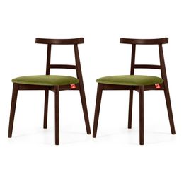 KONSIMO Holzstuhl 2er-Set gr&uuml;n Ma&szlig;e (cm): B: 47 H: 76 &raquo; M&ouml;bel Kraft