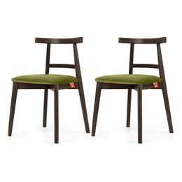 KONSIMO Holzstuhl 2er-Set gr&uuml;n Ma&szlig;e (cm): B: 47 H: 76 &raquo; M&ouml;bel Kraft