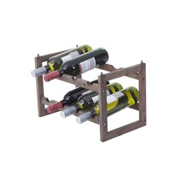 Weinregal MCW-B58, Flaschenregal Weinst&auml;nder Weinhalter, Tanne 2 B&ouml;den ~ 1 St&uuml;ck
