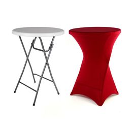 Vcm Klapptisch Partytisch mit Husse Tisch rund Gartentisch klappbar Bartisch 110 cm rund