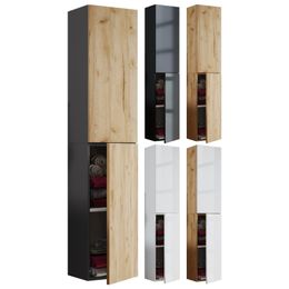 Vcm Holz Badezimmerschrank Badm&ouml;bel Wandregal Badezimmer Badschrank Hochschrank Ma&szlig;e ca. H. 150 x B. 33 x T. 22 cm - Lendas