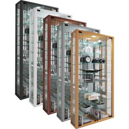 Vcm Glasvitrine h&auml;ngend Vitrine Glas mit ESG-Sicherheitsglas Ma&szlig;e ca. H. 115 xx B. 59 x T. 18 cm H&auml;ngevitrine Glas Modern und platzsparend Glas Vitrinenschrank - Vitrosa Maxi Spiegel