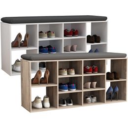 Vcm Holz Schuhregal Ma&szlig;e ca. H. 50 x B. 104 x T. 30 cm Schuhkommode mit 10 F&auml;cher Schuhschrank - Hinsol S