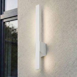 LINDBY LED-Au&szlig;enwandleuchte Sakari, wei&szlig;, Alu, H&ouml;he 50 cm