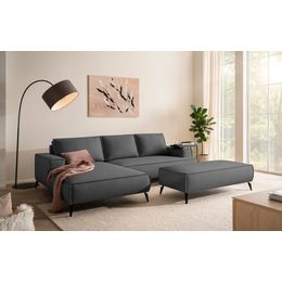 Sitzgruppe Home Affaire, B:275cm H:83cm T:173cmanthrazit,, Wohnzimmer, Sitzm&ouml;bel-Sets, "TVINNU, Polsterecke L-Form, Schlaffunktion, mit Hocker", Set,