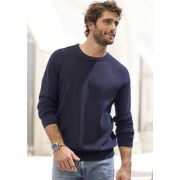 Strickpullover John Devin "bis Gr&ouml;&szlig;e 5XL", Herren, Gr. 3XL (64/66), blau (navy), Strick, Obermaterial: 50% Baumwolle, 50% Polyacryl, unifarben, regular fit normal, Rundhals, Strickb&uuml;ndchen, Pullover Strickpullover, Pullover in modischen Farben aus Baumwollmischung
