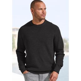 Strickpullover John Devin "bis Gr&ouml;&szlig;e 5XL", Herren, Gr. 3XL (64/66), schwarz (anthra), Strick, Obermaterial: 50% Baumwolle, 50% Polyacryl, unifarben, regular fit normal, Rundhals, Strickb&uuml;ndchen, Pullover Strickpullover, Pullover in modischen Farben aus Baumwollmischung
