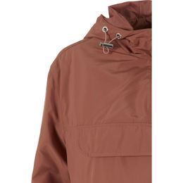 Langmantel Urban Classics "Urban Classics Damen Ladies Basic Pull Over Jacket", Damen, Gr. S, terracotta, 100% Polyester, unifarben, normal, ohne Ausschnitt, M&auml;ntel