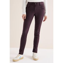 5-Pocket-Hose Cecil, Damen, Gr. 30, L&auml;nge 30, eggplant rot, Stoff, 76% Viskose, 21% Nylon, 3% Elasthan, leicht gl&auml;nzend, comfort fit normal, Hosen 5-Pocket-Hose, mit leichtem Glanz