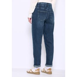 Loose-fit-Jeans STREET ONE STUDIO, Damen, Gr. 30, L&auml;nge 30, medium blau washed, Jeans, 94% Baumwolle, 4% Polyester, 2% Elasthan, unifarben, lang, Jeans, High Waist