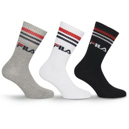 Socken Fila, Damen, Gr. 39-42, classic, Baumwollmischung, elastisch, Socken Socken, breites Rippenb&uuml;ndchen, Logoschriftzug, Cotton-Mix