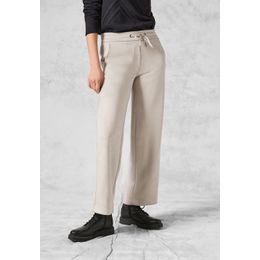 Lederimitathose Cecil, Damen, Gr. L, L&auml;nge 28, grau (soft silber), Stoff, 95% Polyester, 5% Elasthan, unifarben, weit lang, Hosen, High Waist