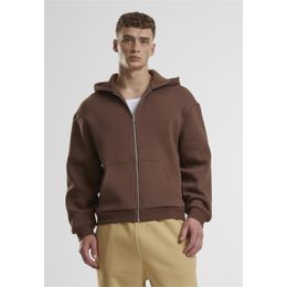 Strickpullover Urban Classics "Urban Classics Fluffy Zip Cardigan", Herren, Gr. XL, chocolatebraun, 70% Baumwolle, 30% Polyester, unifarben, normal, ohne Ausschnitt, Pullover Strickpullover