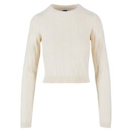 Urban Classics Damen Sweatshirt "Urban Classics Damen Ladies Check Knit Sweater"sand, Gr. XL, unifarben, 60% Baumwolle, 40% Polyacryl, Sweatshirts