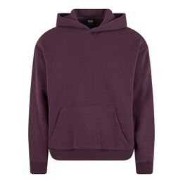 Kapuzenpullover Urban Classics "Urban Classics Fluffy Hoody", Herren, Gr. 4XL, plumlila, 70% Baumwolle, 30% Polyester, unifarben, Pullover Kapuzenpullover