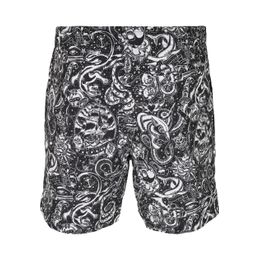 Badeshorts Urban Classics "Urban Classics Herren Pattern Swim Shorts", Herren, Gr. L, US-Gr&ouml;&szlig;en, tattoo aop, 100% Polyester, Badehosen Badeshorts