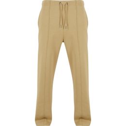 Stoffhose Urban Classics "Urban Classics Fluffy Pintuck Trackpants", Herren, Gr. 3XL, US-Gr&ouml;&szlig;en, unionbeige, 61% Viskose, 34% Polyimid, 5% Elasthan, normal, Hosen Stoffhose