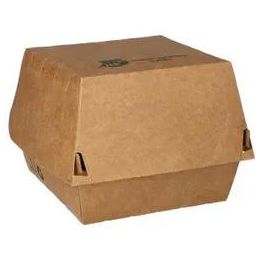 Papstar Burgerboxen, Pappe 7,8 cm x 9 cm x 9 cm braun "100% Fair" 400 St&uuml;ck