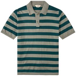 Blue de G&ecirc;nes Blue de G&ecirc;nes Herren-Strickpolo gestreift XL Petrol-Gr&uuml;n