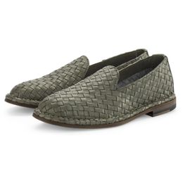 Punto Pigro Damen-Lederslipper geflochten
