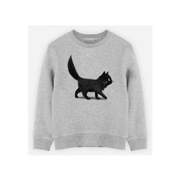 WOOOP Sweatshirt "Creeping cat" in Grau - 59% | Gr&ouml;&szlig;e 104 | Kinder-sweatshirts-jacken