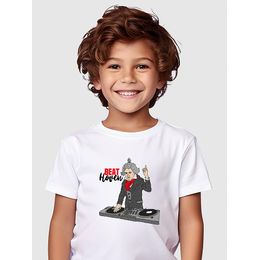 WOOOP Shirt "Beat Hoven" in Wei&szlig; - 58% | Gr&ouml;&szlig;e 140 | Kinder-oberteile