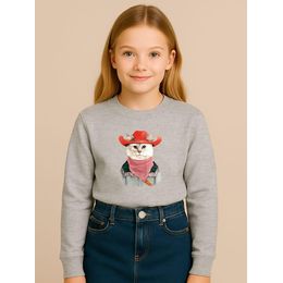 WOOOP Sweatshirt "Rodeo cat" in Grau - 62% | Gr&ouml;&szlig;e 152 | Kinder-sweatshirts-jacken