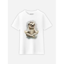 WOOOP Shirt "Sloth Meditate" in Wei&szlig; - 58% | Gr&ouml;&szlig;e 152 | Kinder-oberteile
