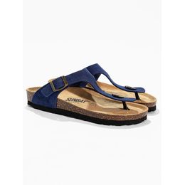 Sunbay Leder-Zehentrenner "Tulipe" in Dunkelblau - 58% | Gr&ouml;&szlig;e 41 | Damen-sandalen