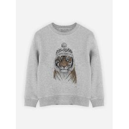 WOOOP Sweatshirt "Siberian Tiger" in Grau - 61% | Gr&ouml;&szlig;e 152 | Kinder-sweatshirts-jacken