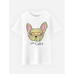 WOOOP Shirt "I am cute" in Wei&szlig; - 58% | Gr&ouml;&szlig;e 104 | Kinder-oberteile